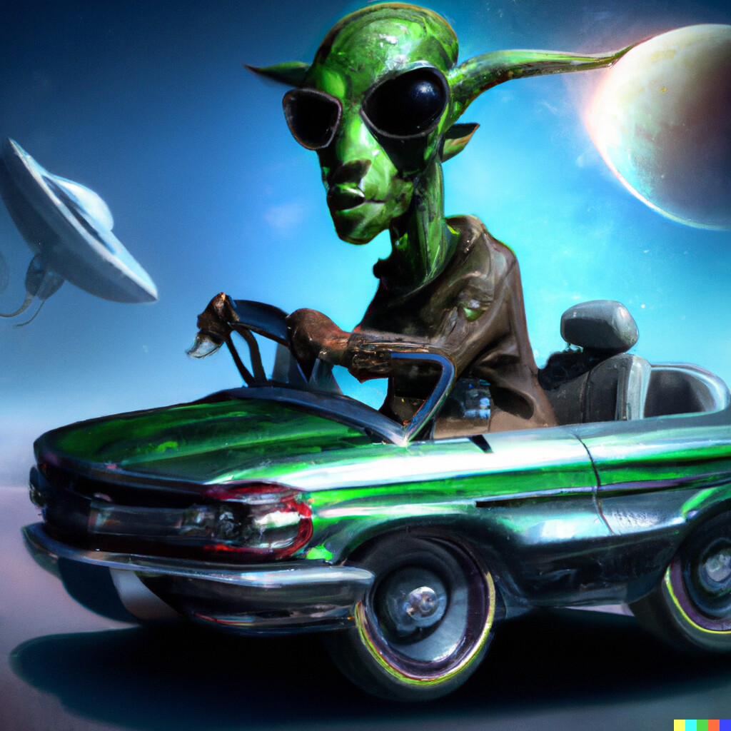 ArtStation - Alien riding a car | Artworks