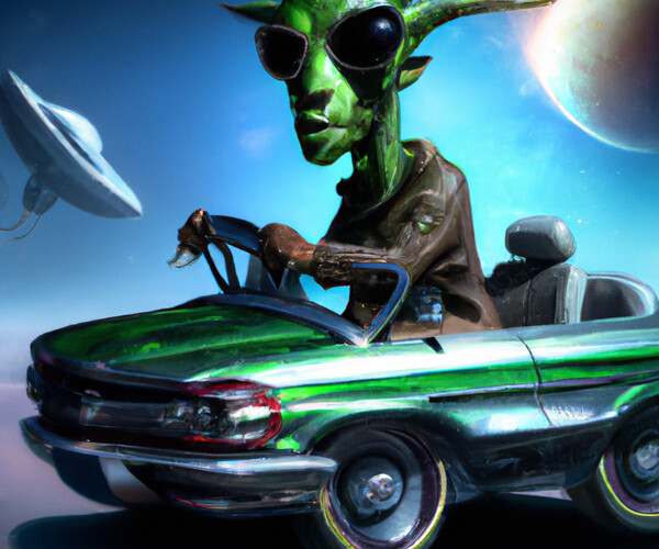 ArtStation - Alien riding a car | Artworks