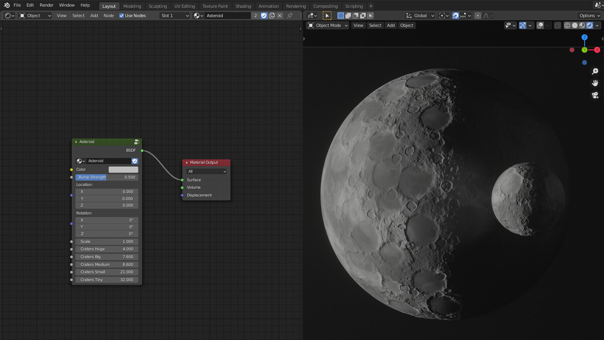 Alexey Lugovoy - Procedural Moon Shader for Blender EEVEE