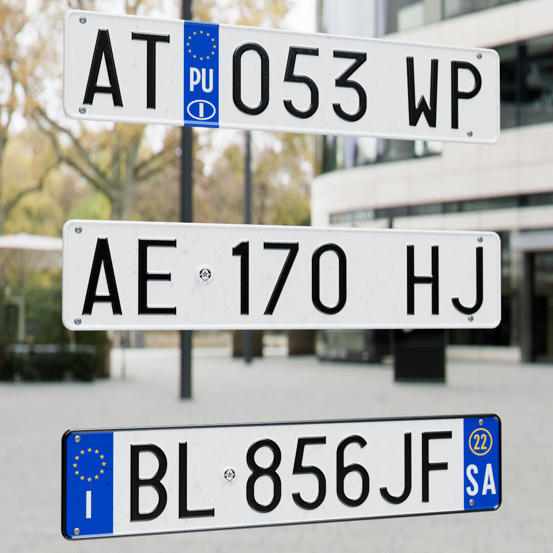 ArtStation - Italian Number Plate GENERATOR (Real World Details ...