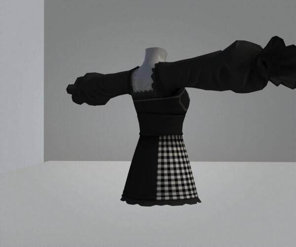 ArtStation - Black baroque style dress cartoon clothing suits | Resources