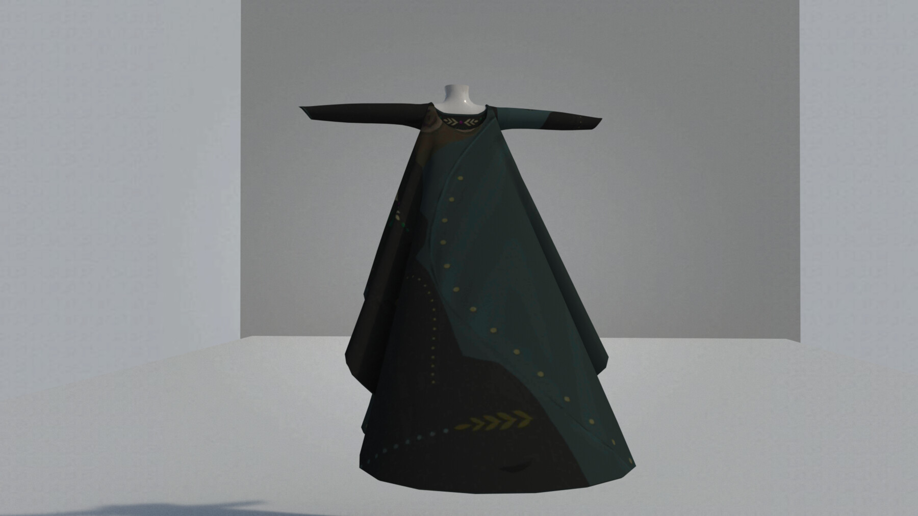 ArtStation - Black robe black bifurcate long skirt cartoon costume ...