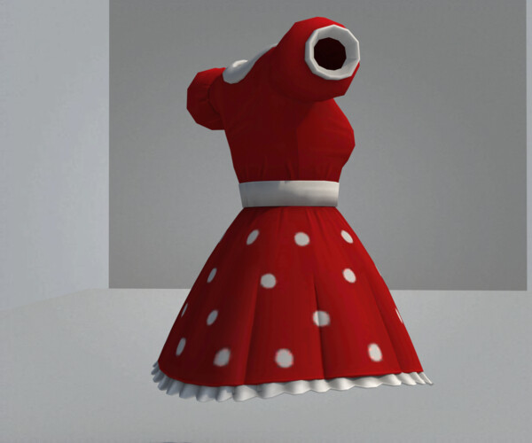 ArtStation - Bright red Bai Sebo maiden skirt cartoon costume | Resources