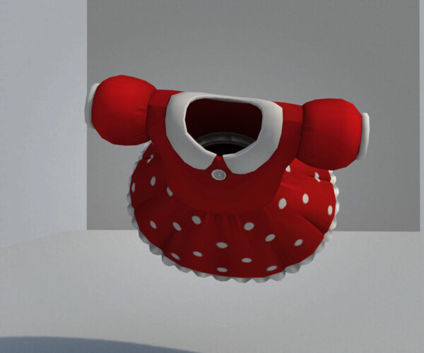 ArtStation - Bright red Bai Sebo maiden skirt cartoon costume | Resources