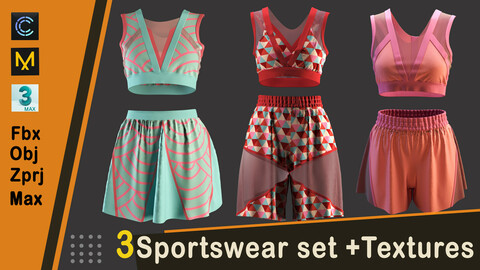 ArtStation - 3 sportswear set + Textures | Game Assets