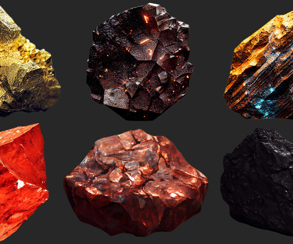 ArtStation - 150 Ores and Minerals | Game Assets