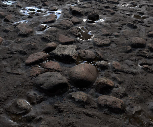 ArtStation - MATERIAL 8K MUD AND ROCKY GROUND | Game Assets
