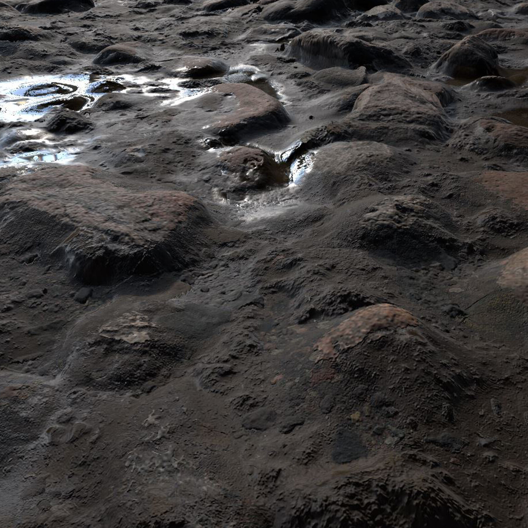 ArtStation - MATERIAL 8K MUD AND ROCKY GROUND | Game Assets