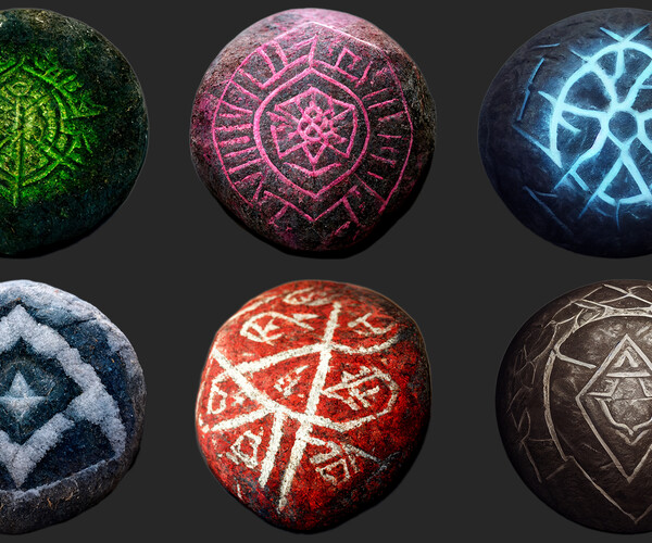 ArtStation - 324 Round Runestones Pack | Game Assets
