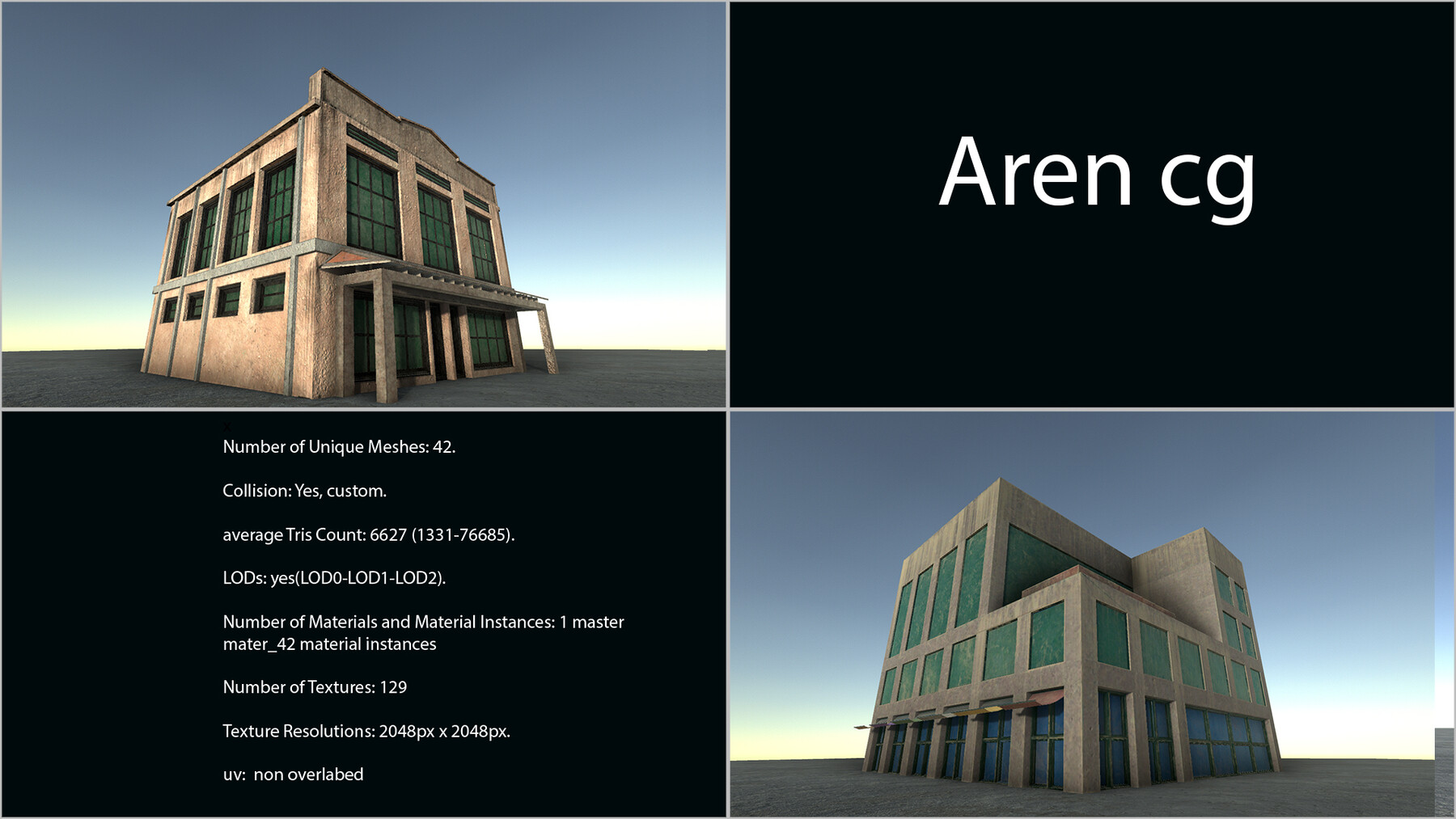 Artstation 42 Buildings Game Assets Ue And Unity Game Assets