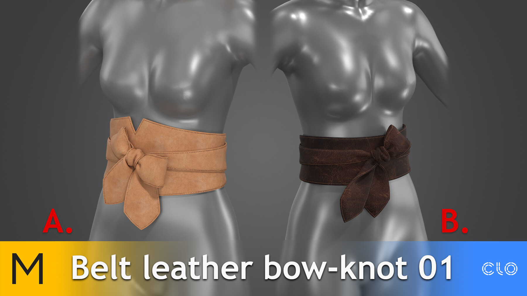 ArtStation - Belt leather bow-knot 01 Marvelous Designer, CLO3D | Game ...