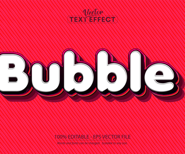 ArtStation - Bubble text effect, editable comic and cartoon text style ...