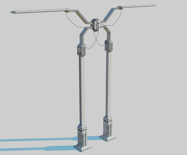 ArtStation - Cyberpunk Street Lamp Double | Resources