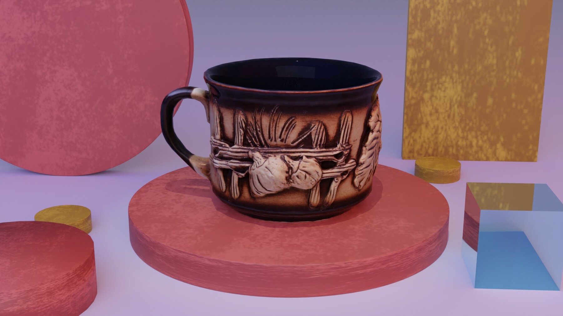 ArtStation - Ethnic clay cup 03 low-poly 3D model | Game Assets