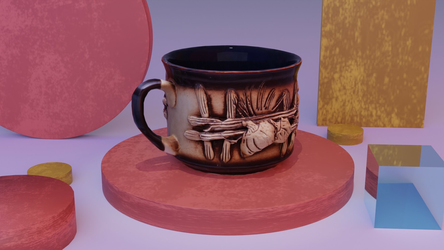 ArtStation - Ethnic clay cup 03 low-poly 3D model | Game Assets