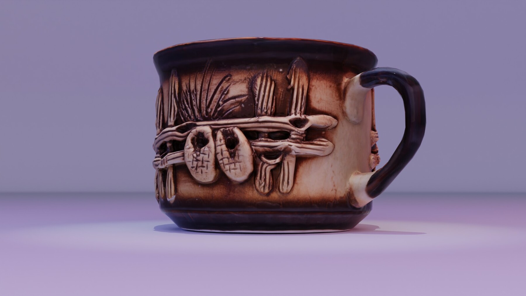 ArtStation - Ethnic clay cup 03 low-poly 3D model | Game Assets