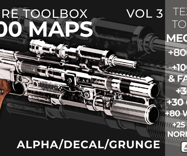 ArtStation - TEXTURE TOOLBOX - VOL 3 - 1000 MAPS - (ALPHA - STENCIL ...