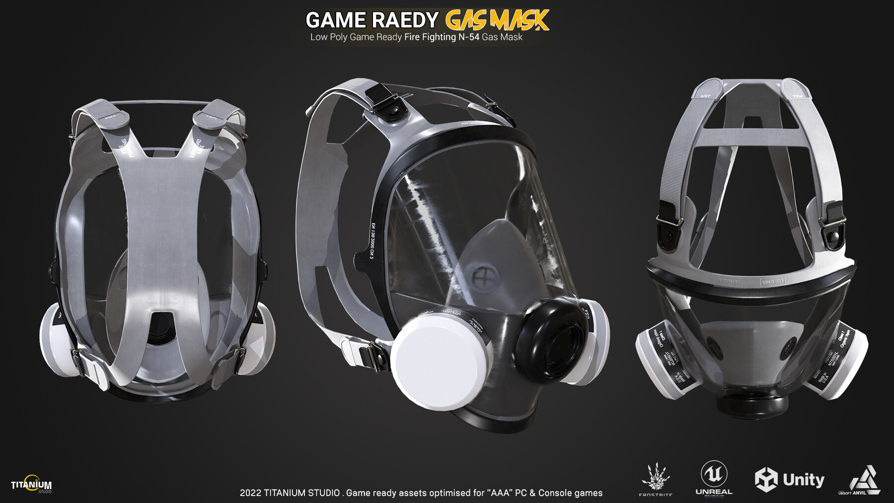ArtStation - Low Poly Game Ready Fire Fighting Gas mask | Game Assets