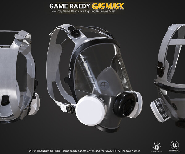 ArtStation - Low Poly Game Ready Fire Fighting Gas mask | Game Assets