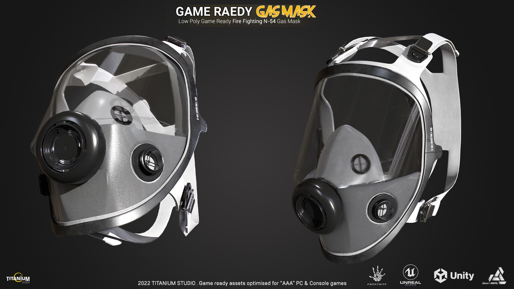 ArtStation - Low Poly Game Ready Fire Fighting Gas mask | Game Assets