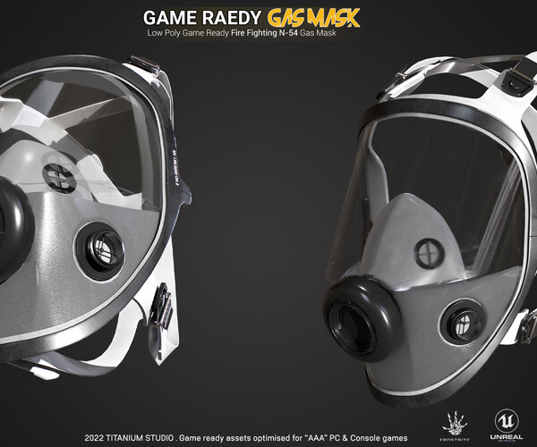 ArtStation - Low Poly Game Ready Fire Fighting Gas mask | Game Assets