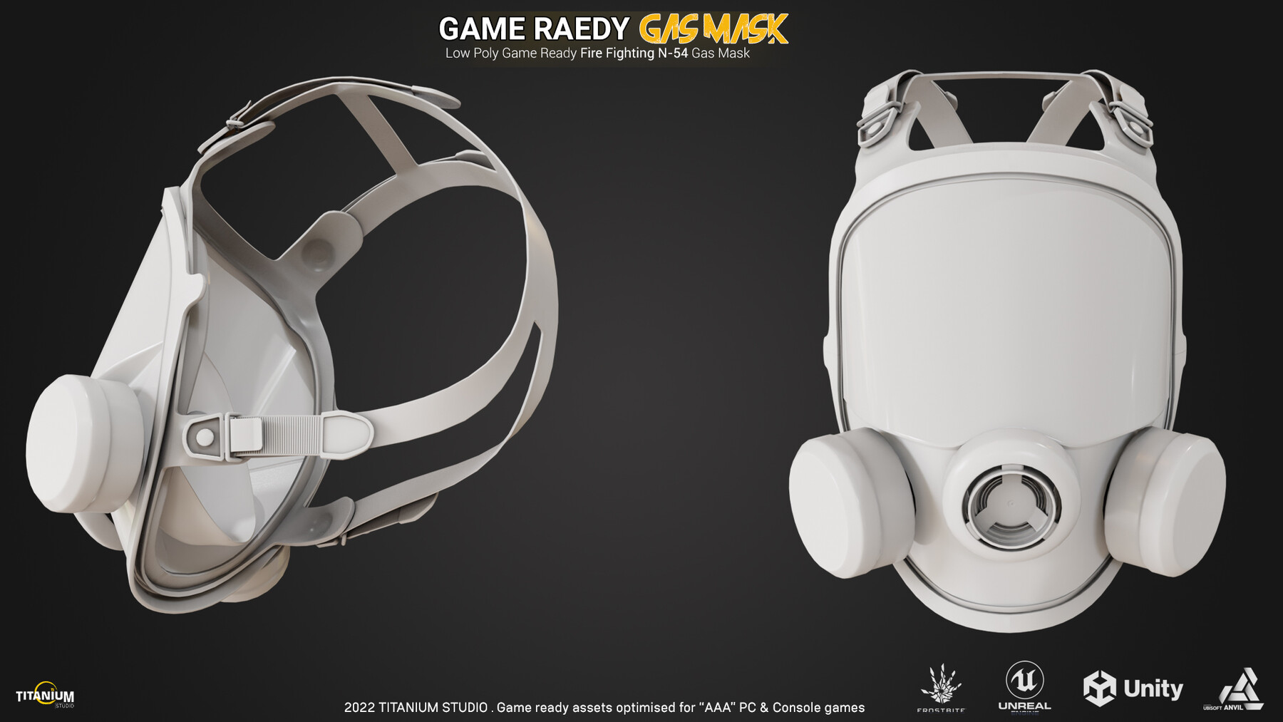 ArtStation - Low Poly Game Ready Fire Fighting Gas mask | Game Assets