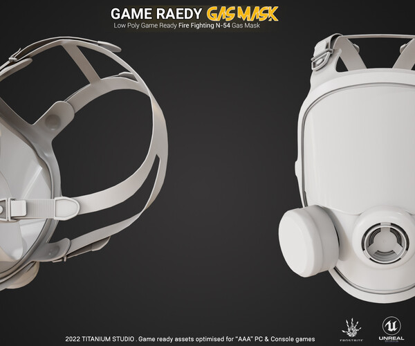 ArtStation - Low Poly Game Ready Fire Fighting Gas mask | Game Assets