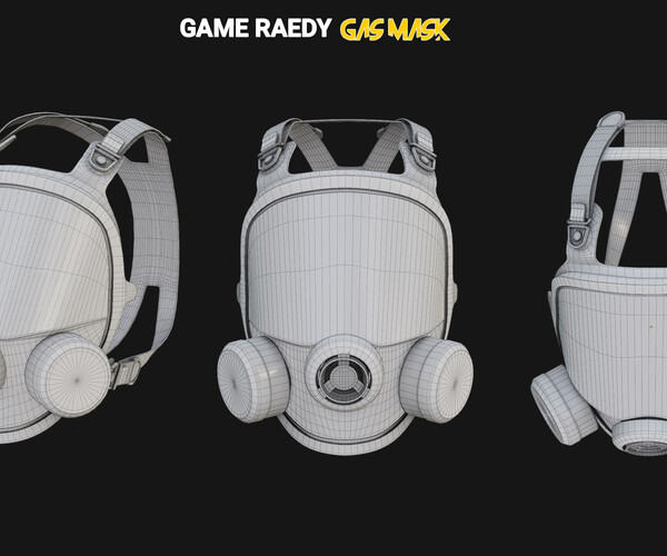 ArtStation - Low Poly Game Ready Fire Fighting Gas mask | Game Assets