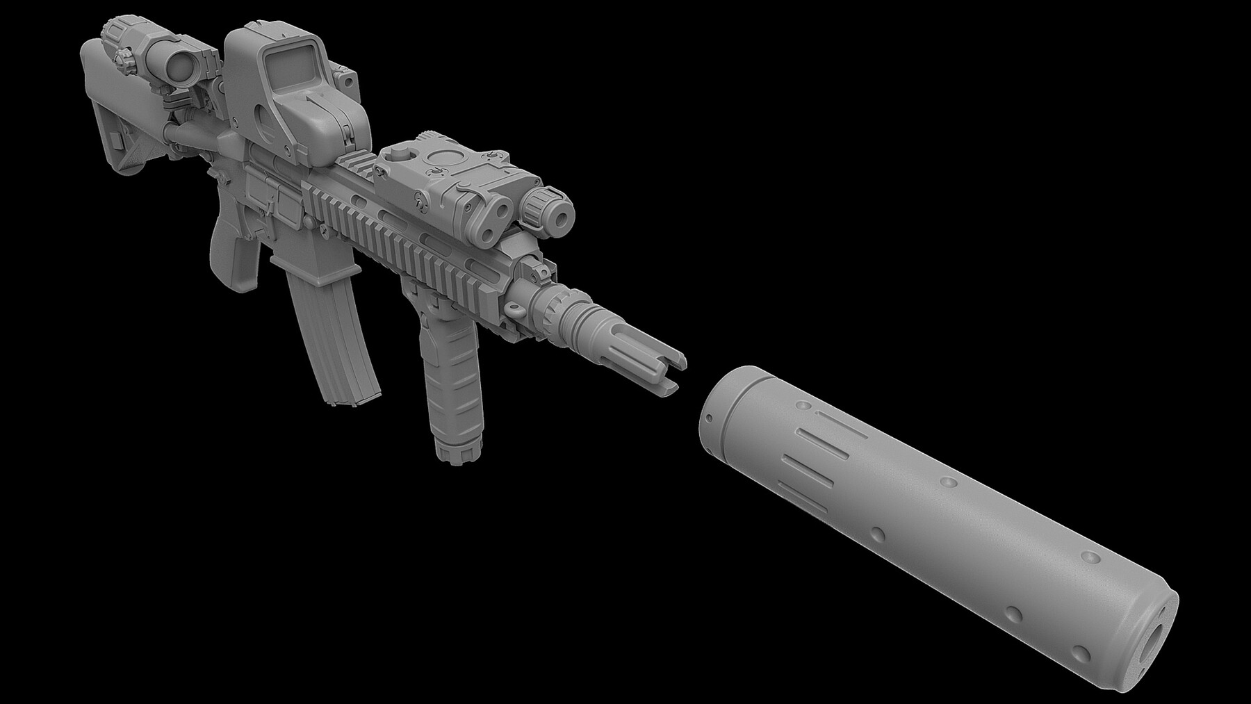 ArtStation - HK416 Assault Rifle High Polygon | Resources