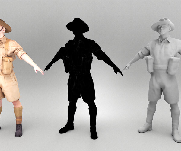 ArtStation - Australian soldier from World War II 379 | Game Assets