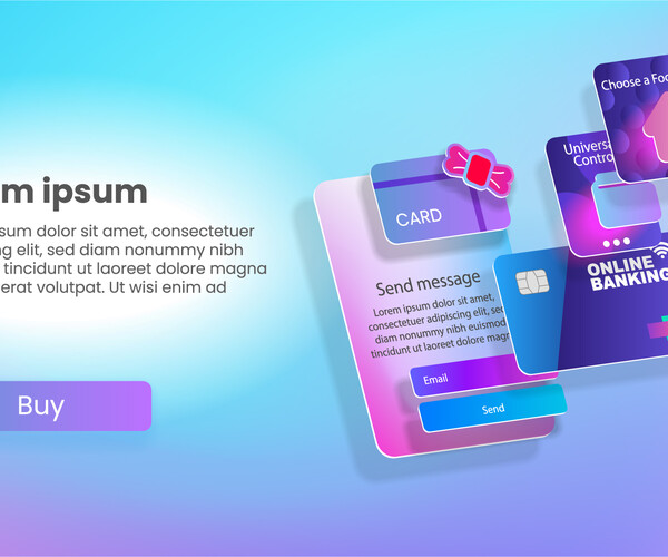 ArtStation - Web interface elements bank card and gift card | Artworks