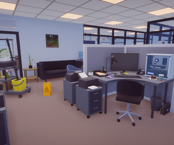 ArtStation - Low Poly Office Interiors - Asset for Unity 3D, Map and ...