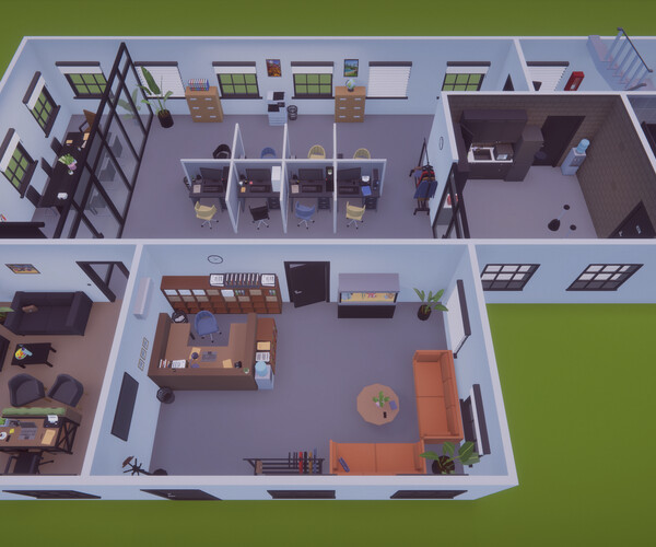 ArtStation - Low Poly Office Interiors - Asset for Unity 3D, Map and ...