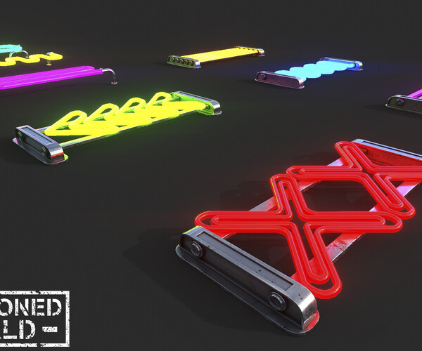 ArtStation - CyberPunk Neon Lamps Set | Game Assets