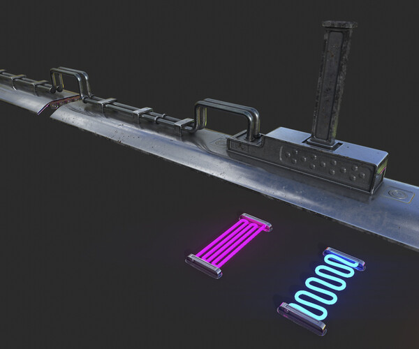 ArtStation - CyberPunk Neon Lamps Set | Game Assets
