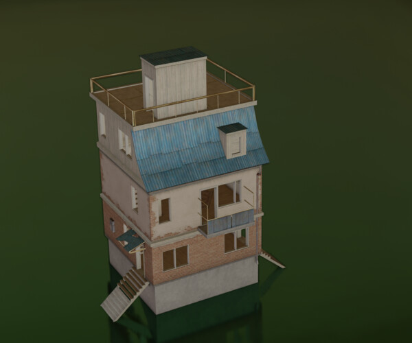 ArtStation - PUBG HOUSE WITH INTERIOR 3D MODEL | Game Assets