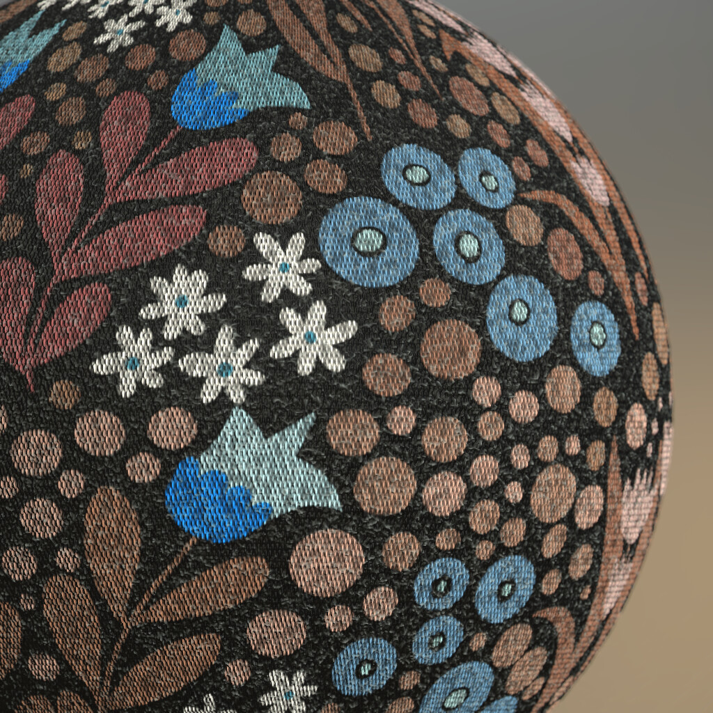 ArtStation - Fabric Floral Patterned Substance SBSAR Seamless | Resources