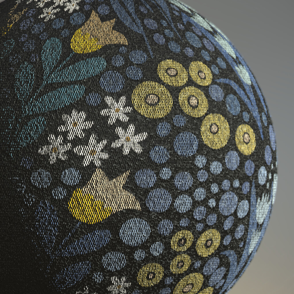ArtStation - Fabric Floral Patterned Substance SBSAR Seamless | Resources