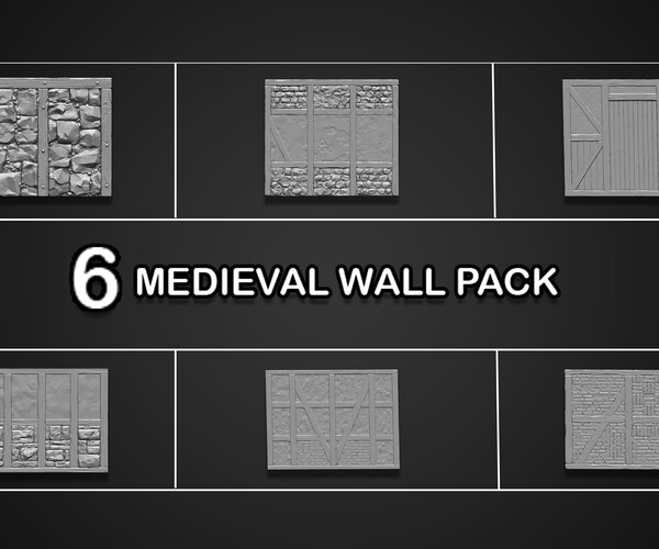 ArtStation - 6 Medieval Wall Pack | Game Assets
