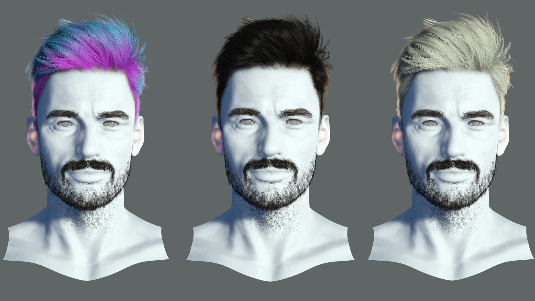 ArtStation - Realtime hair man low poly Hairstyle Gam | Game Assets