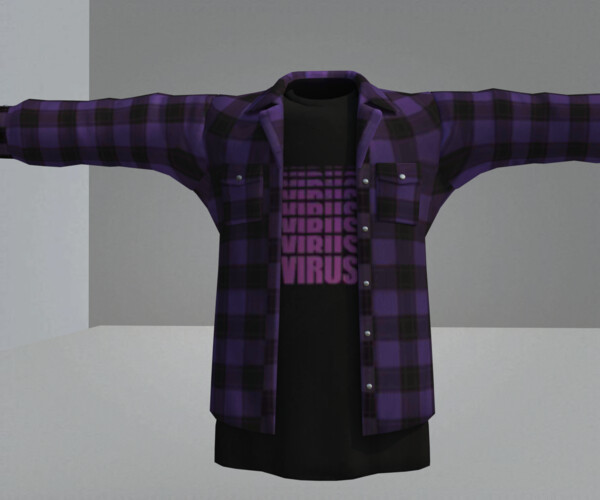 ArtStation - Blue,and purpleand grid unlined upper garment | Resources