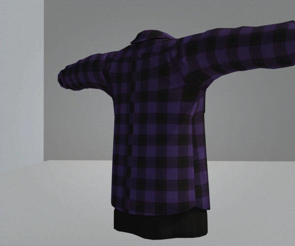 ArtStation - Blue,and purpleand grid unlined upper garment | Resources