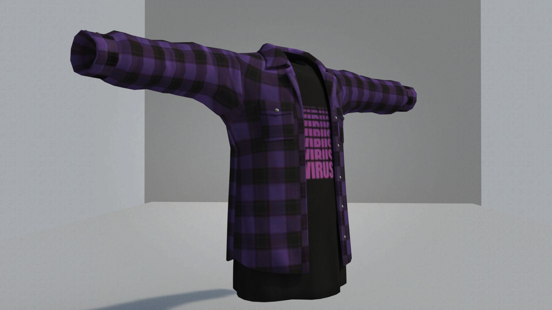 ArtStation - Blue,and purpleand grid unlined upper garment | Resources