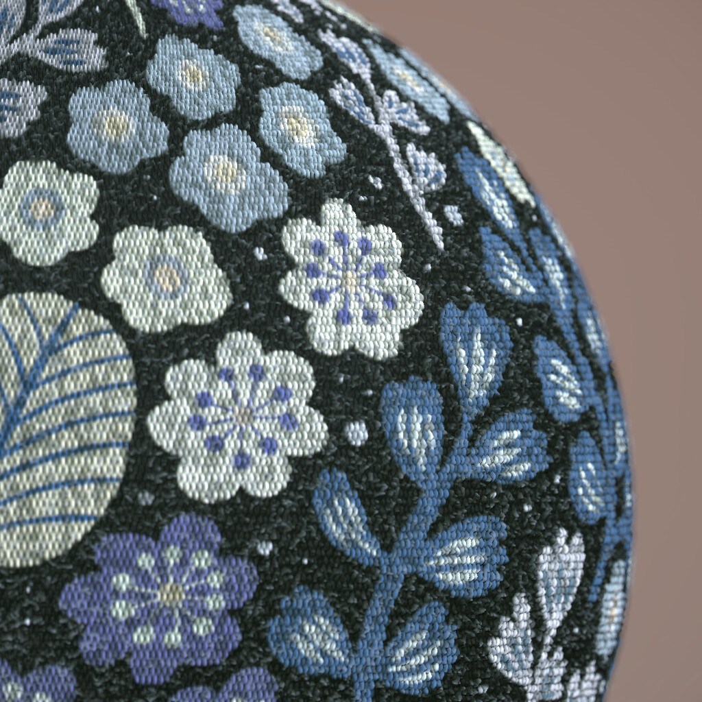 ArtStation - Floral Pattern Fabric SBSAR #2 Substance Painter/Designer ...