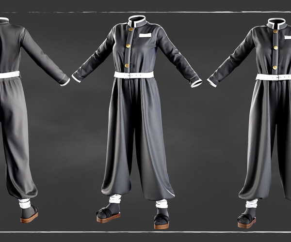 ArtStation - demon slayer uniform | Game Assets