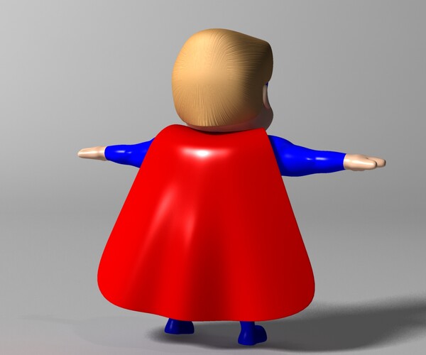 ArtStation - Cartoon Kid superhero 3D Model | Game Assets