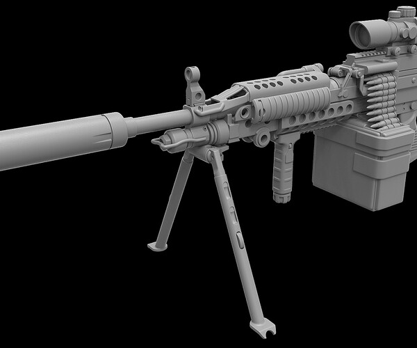 ArtStation - Mk.48 LWMG High Polygon | Resources