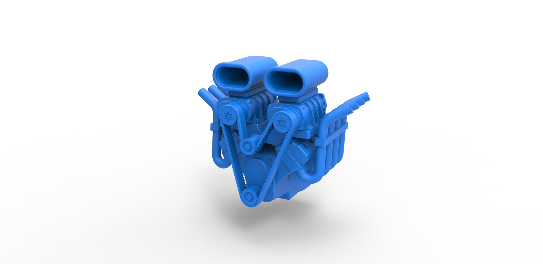 ArtStation - 3D printable Diecast engine V8 with double supercharger ...