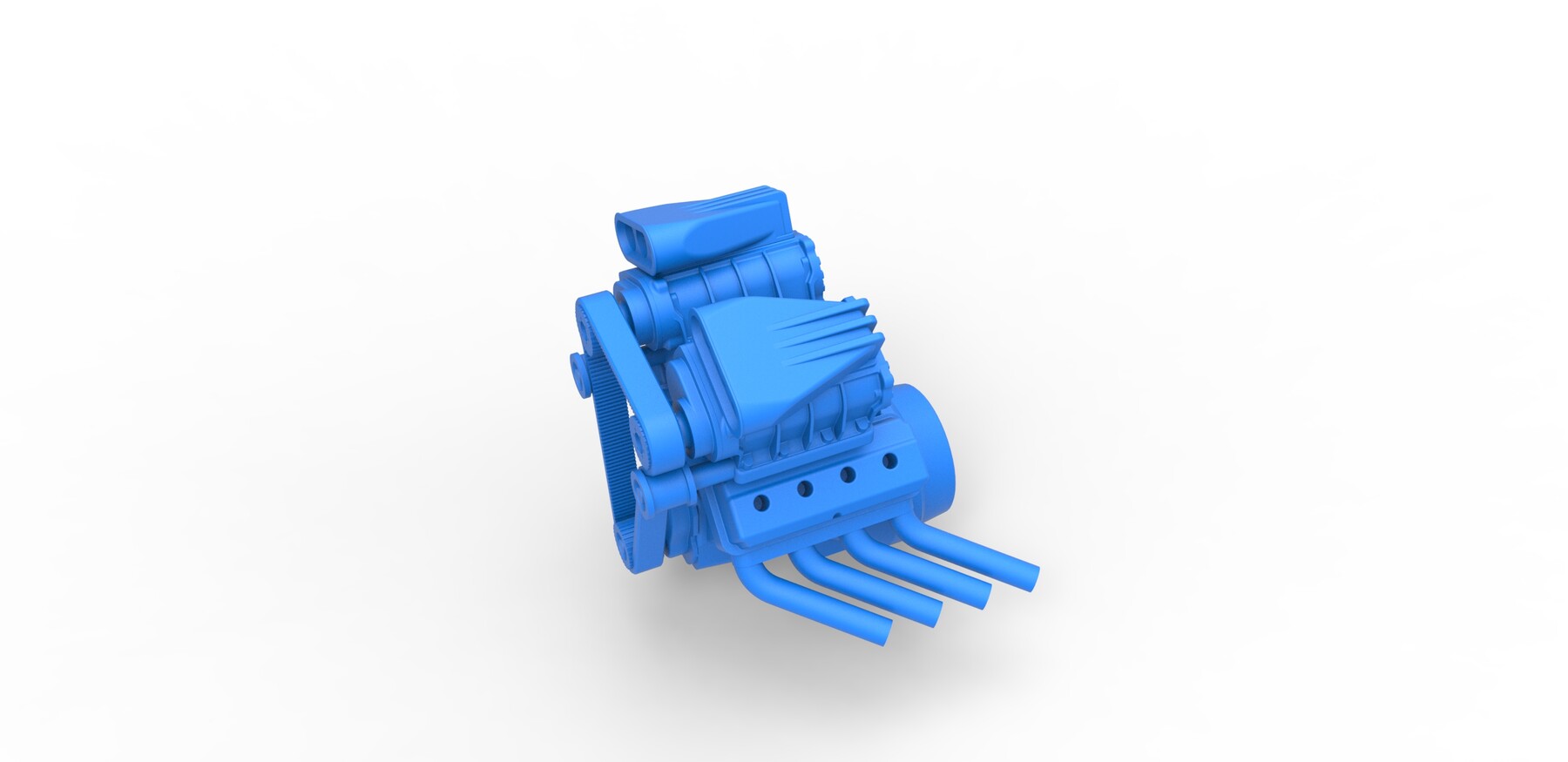 ArtStation - 3D printable Diecast engine V8 with double supercharger ...