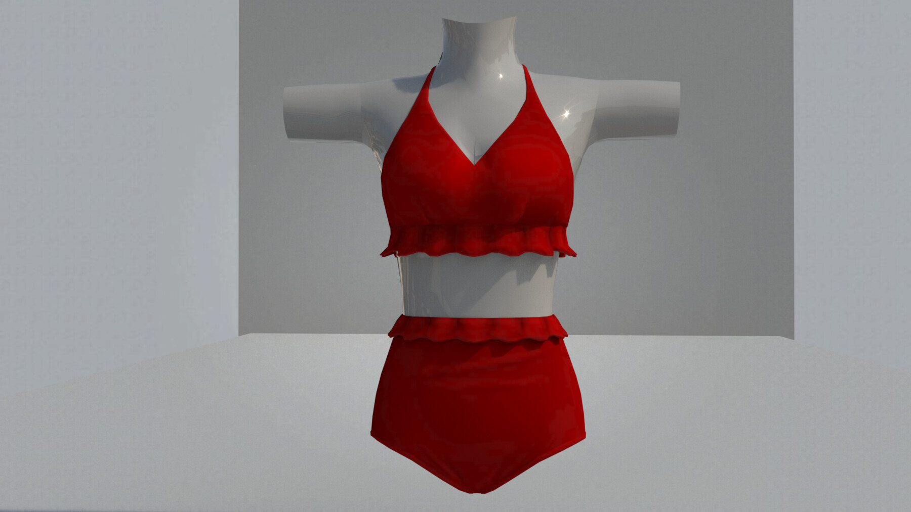ArtStation - Red contracted bikini suit | Resources